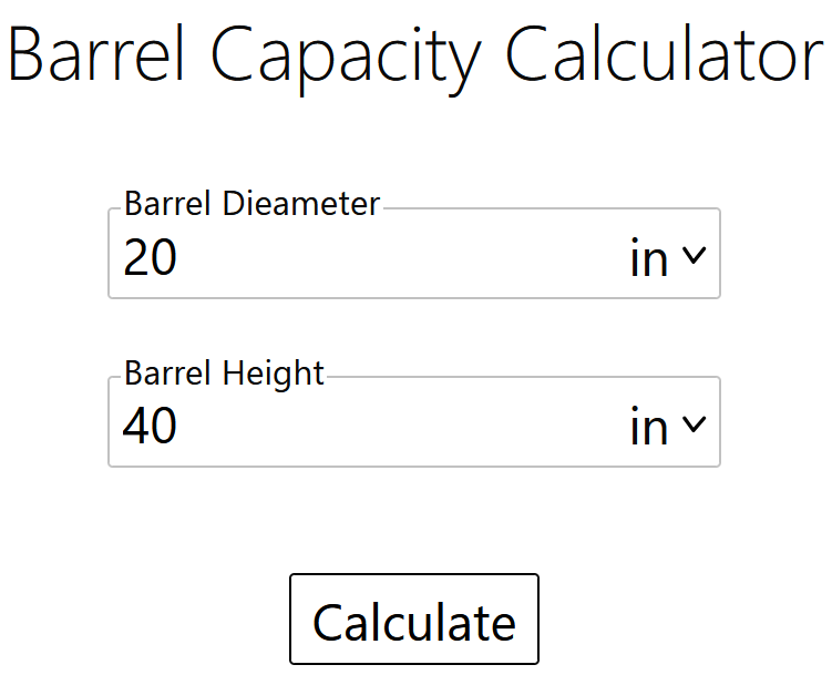 Barrel Volume Calculator