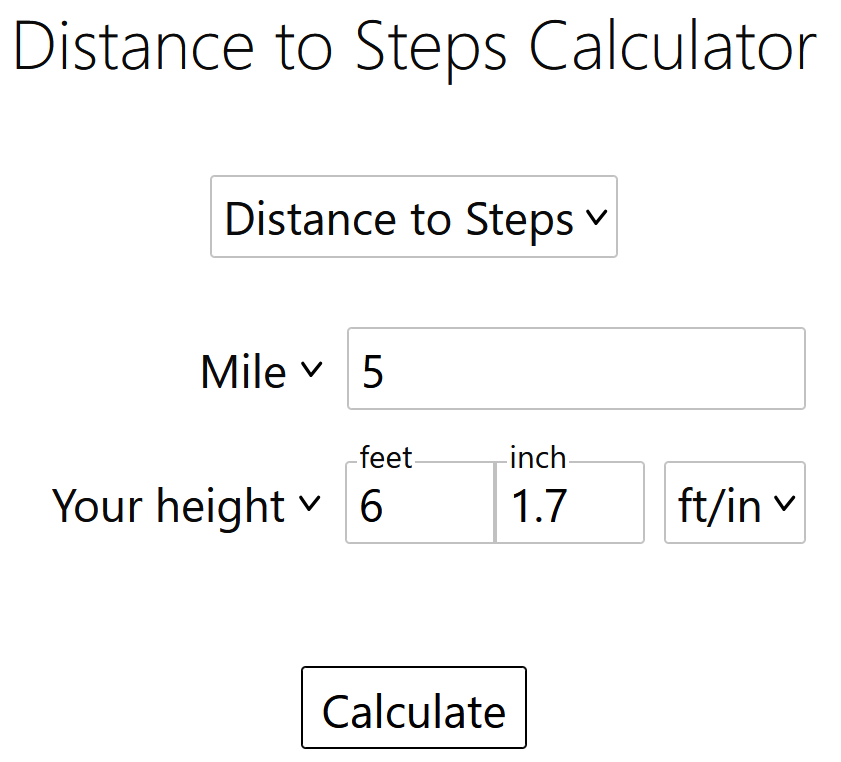 Distance to Steps Converter