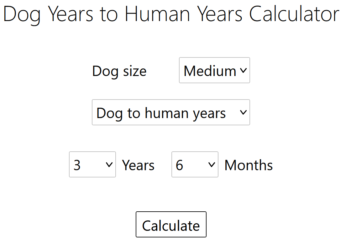 Dog Age Calculator