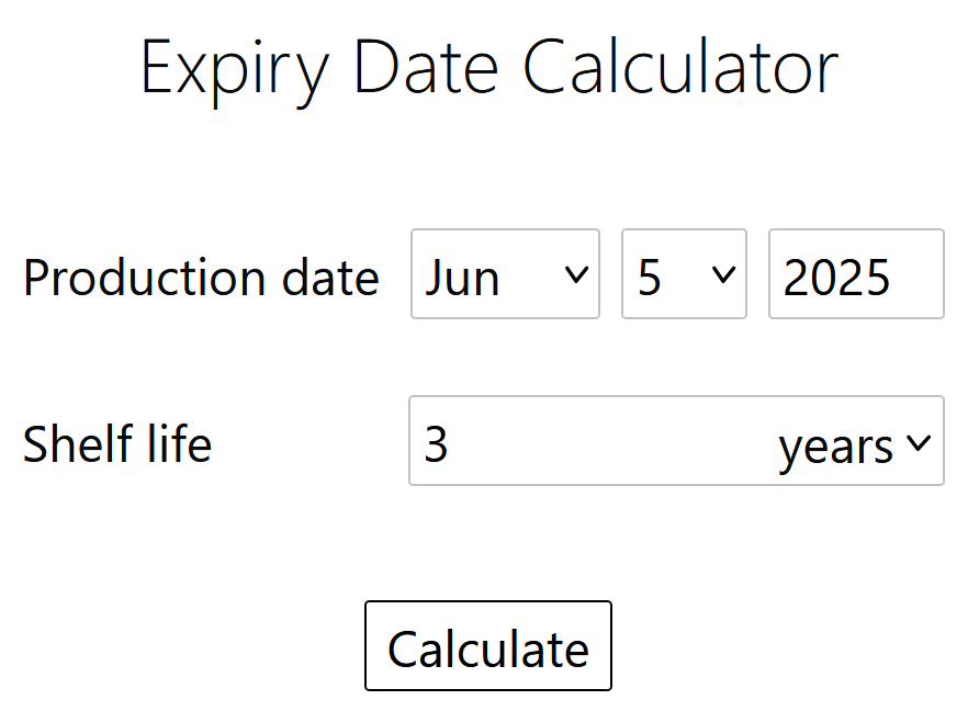 Expiration Date Calculator