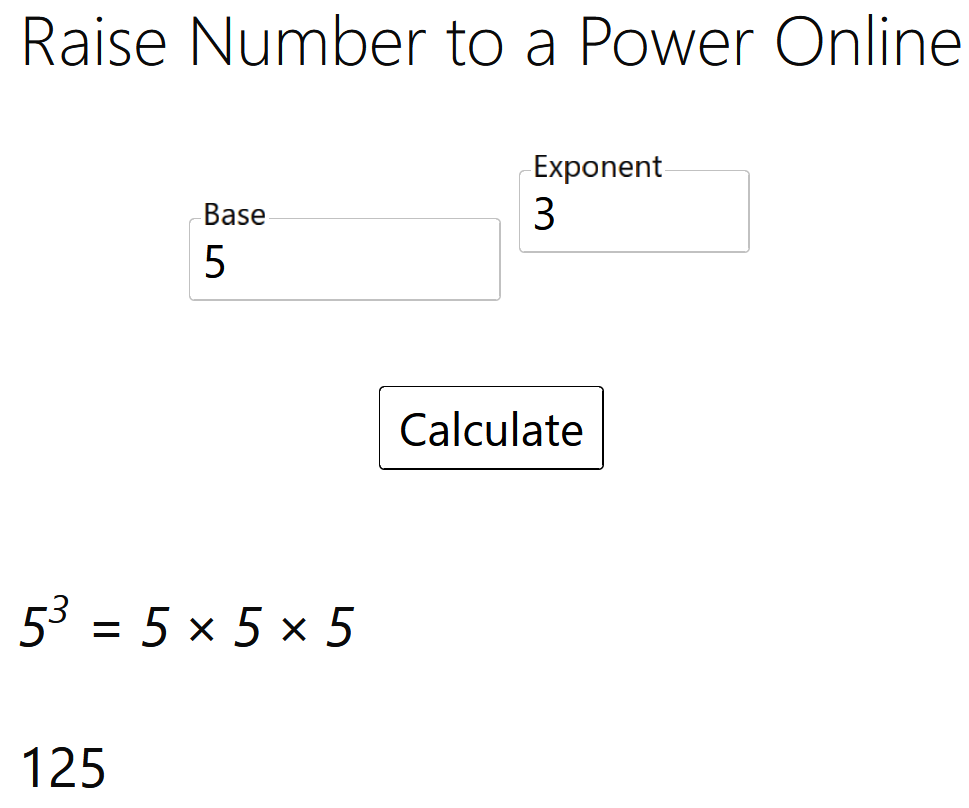Exponent Calculator