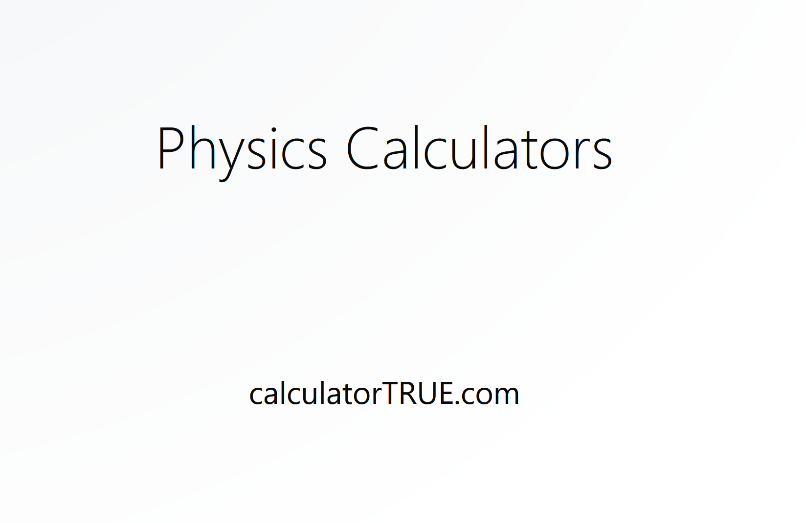 Physics Calculators